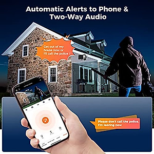 LongPlus Security Cameras Wireless Outdoor, 2 Pack Solar Camera Security Outdoor, 1080P Color Night Vision, Wireless Home Security Cameras with Solar Panel, Spotlight/Alarm, AI Detection, 2-Way Talk