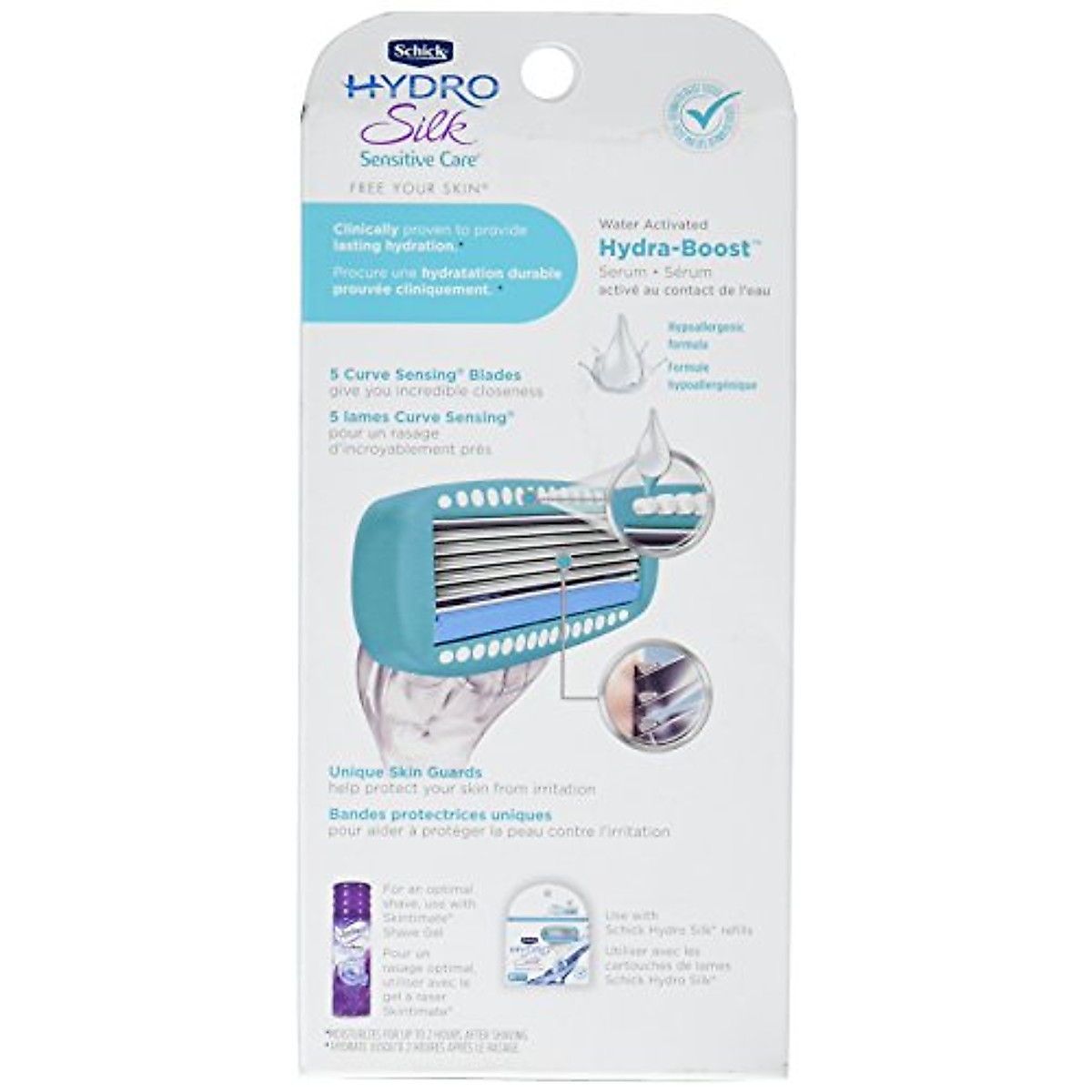 Schick Hydro Silk Sensitive Skin Razor for Women with 2 Moisturizing Razor Blade Refills