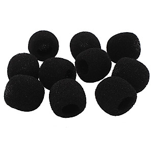 Leen4You Mic Cover 20x8mm(0.79"x0.31") Small Soft Foam Mic Windshiled Microphone Windscreen Sponge Covers Microphone Headset Covers-Black (Pack of 10)