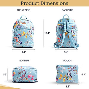 Maison d' Hermine Equinoxe Cotton Backpack with Small Pouch Lightweight Bag for Travel College School Work Beach Perfect for Women & Men Students
