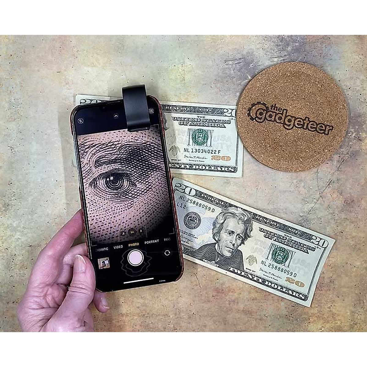 200X Phone Mini Pocket Microscope with LED Light/Universal Clip, Portable Digital Microscope Camera Attachments for 99% Smartphone, Microworld for Kids Adults (Black, 200X with CPL)