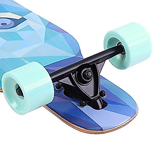 BOCIN 41 inch Freeride Longboard Drop Through Skateboard 8 Ply Canadian Maple Complete Cruiser for Cruising, Carving,Free-Style and Downhill (Lion)