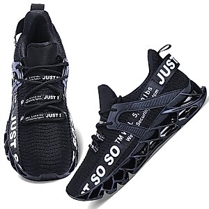 WONESION Womens Walking Running Shoes Athletic Blade Non Slip Tennis Fashion Sneakers (D Black, Numeric_8)