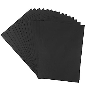 15 Sheets Black Cardstock 8.5 x 11, 250gsm/92lb Thick Paper Cardstock Black Construction Paper for Crafts, Christmas Gift Card Making, Invitations, Printing, Scrapbook Supplies, Stocking Stuffers