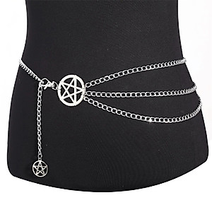 Waist Chain Belt Women Sexy Belly Chains Chain Belt with Chain Five-Pointed Star Waist Chain Belt