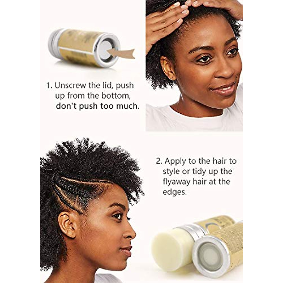 Samnyte Hair Wax Stick, Wax Stick for Hair Wigs Edge Control Slick Stick Hair Pomade Stick Non-greasy Styling Wax for Fly Away & Edge Frizz Hair 2.7 Oz