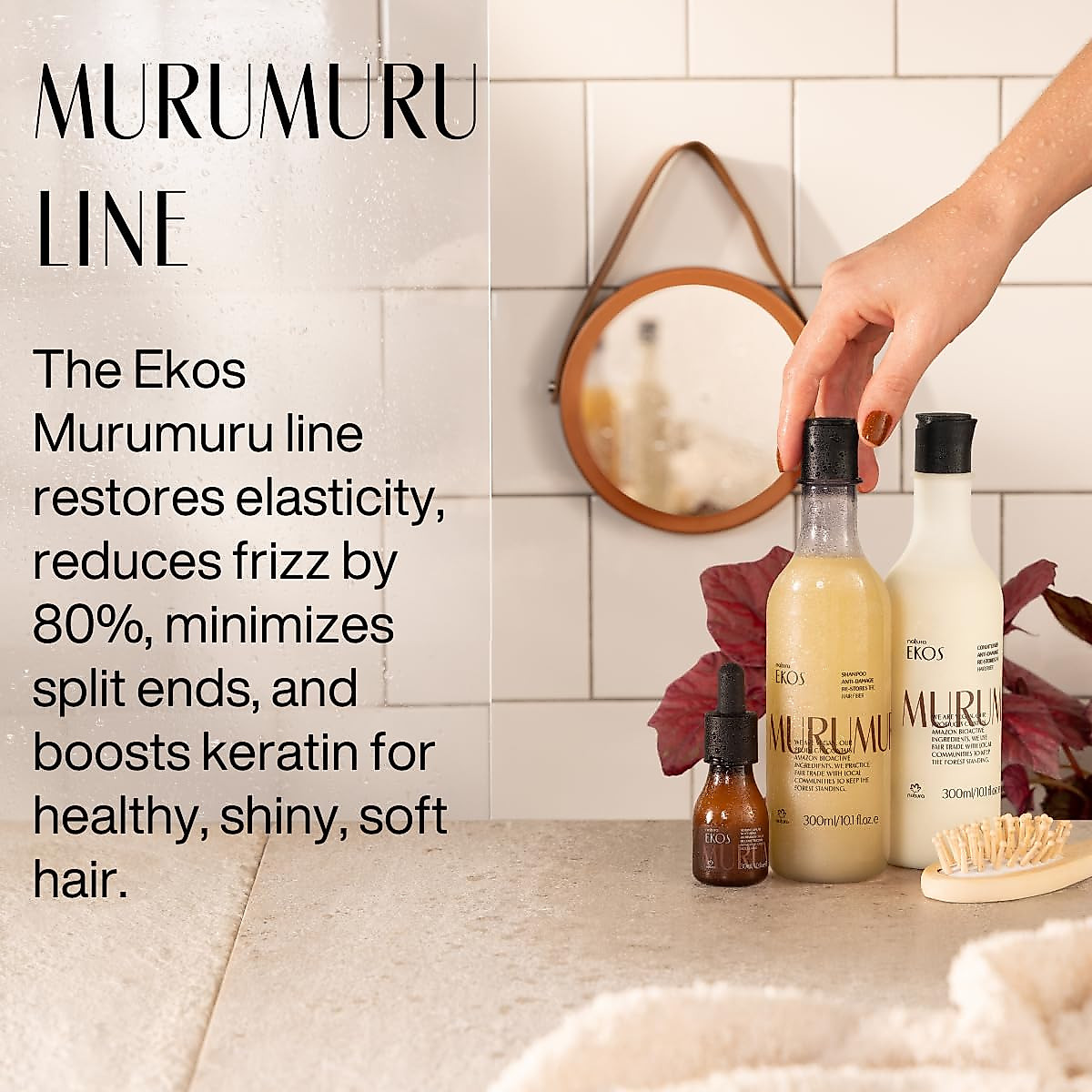 natura - Ekos Murumuru Restoring Conditioner - Anti-Damage - Hair Detangler & Moisturizer - Combat Dryness - Vegan Hair Care - Brazilian Beauty Secrets - Personal & Self Care - 10.1 fl oz (300ml)