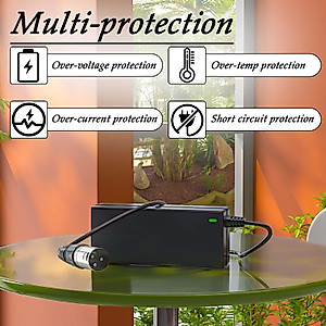 24V 2A Electric Scooter Charger with 3-Pin XLR Connector for Go-Go Elite Traveller SC40E/SC44E, Jazzy Power Chair,Pride Hoveround Mobility,Mountain Trailz,Schwinn S300/S350,Ezip 400/500/650/750/900