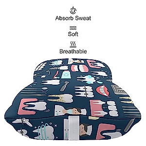 JZDACH Car Neck Pillow Memory Foam Head Rest Support Cushion Compatible with Teeth Dental Seamless Pattern for Travel Car Seat, Boys Gaming Office Chair,Travel Portable Pillow