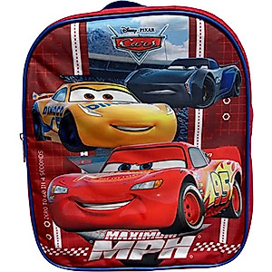 Ruz Cars Lightning McQueen Toddle Boy 12 Inch Mini Backpack (Red-Blue)