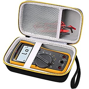 Comecase Hard Case for Fluke 117/115/116 Electricians True RMS Digital Multimeter, Protective Carrying Storage Bag with Accessories Mesh Pocket