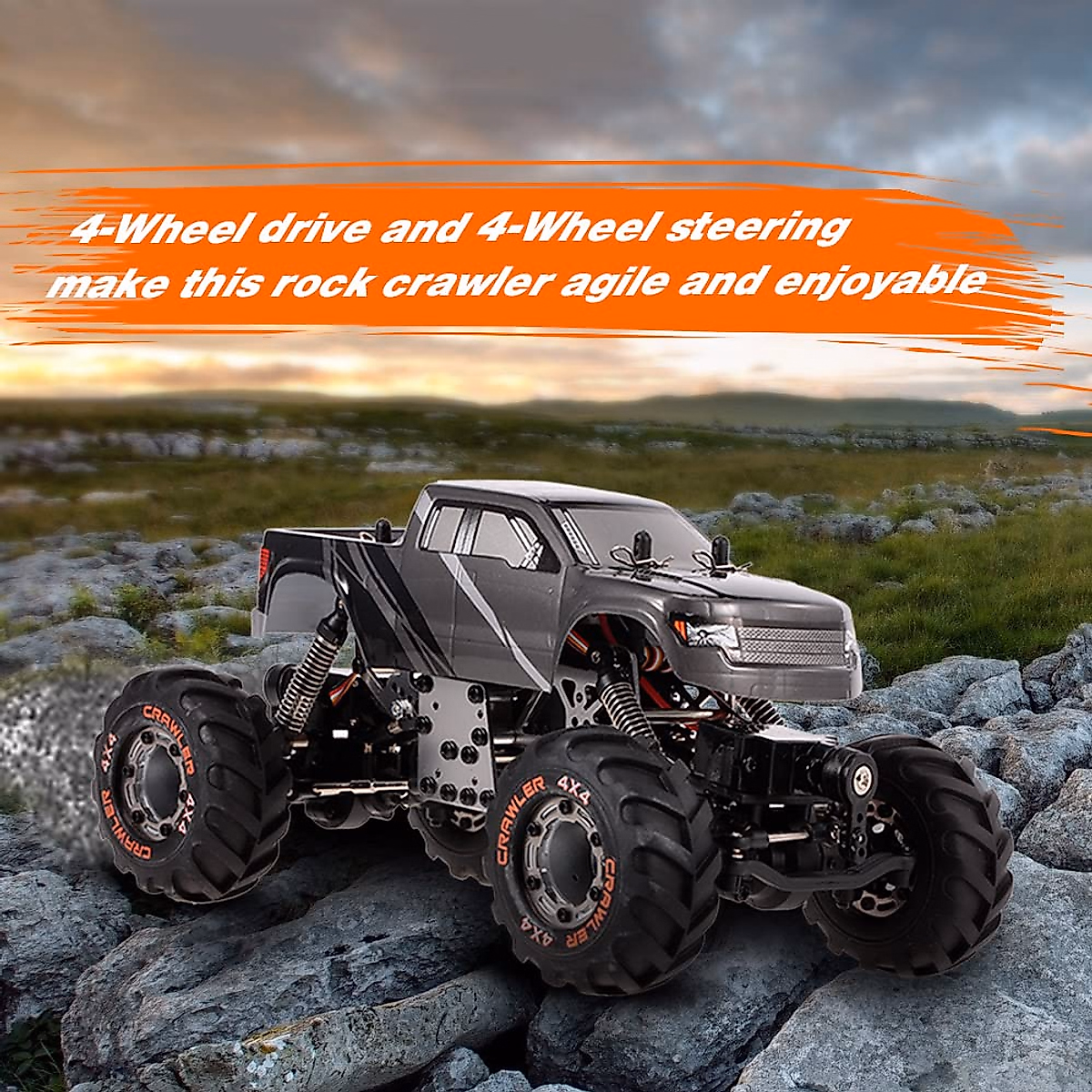 Goolsky HBX 2098B 1/24 2.4GHz 4WD 4WS Devastator Rock Crawler RTR with Double Servo Off-Road RC Car,unisex-children