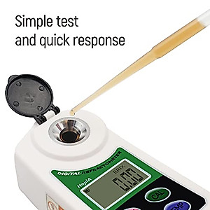 HOJILA Digital Brix Refractometer Brix Meter Pocket Refractometer with ATC for Sugar Content Test, Range 0~55% Brix