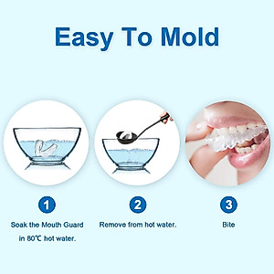 Leesgel Kids Mouth Guard for Grinding Teeth, Teeth Grinding Mouth Guard for Sleep, Kids Moldable Custom Night Bite Guards, Clenching, Bruxism, Sport Athletic, Whitening Tray (4 Pack)