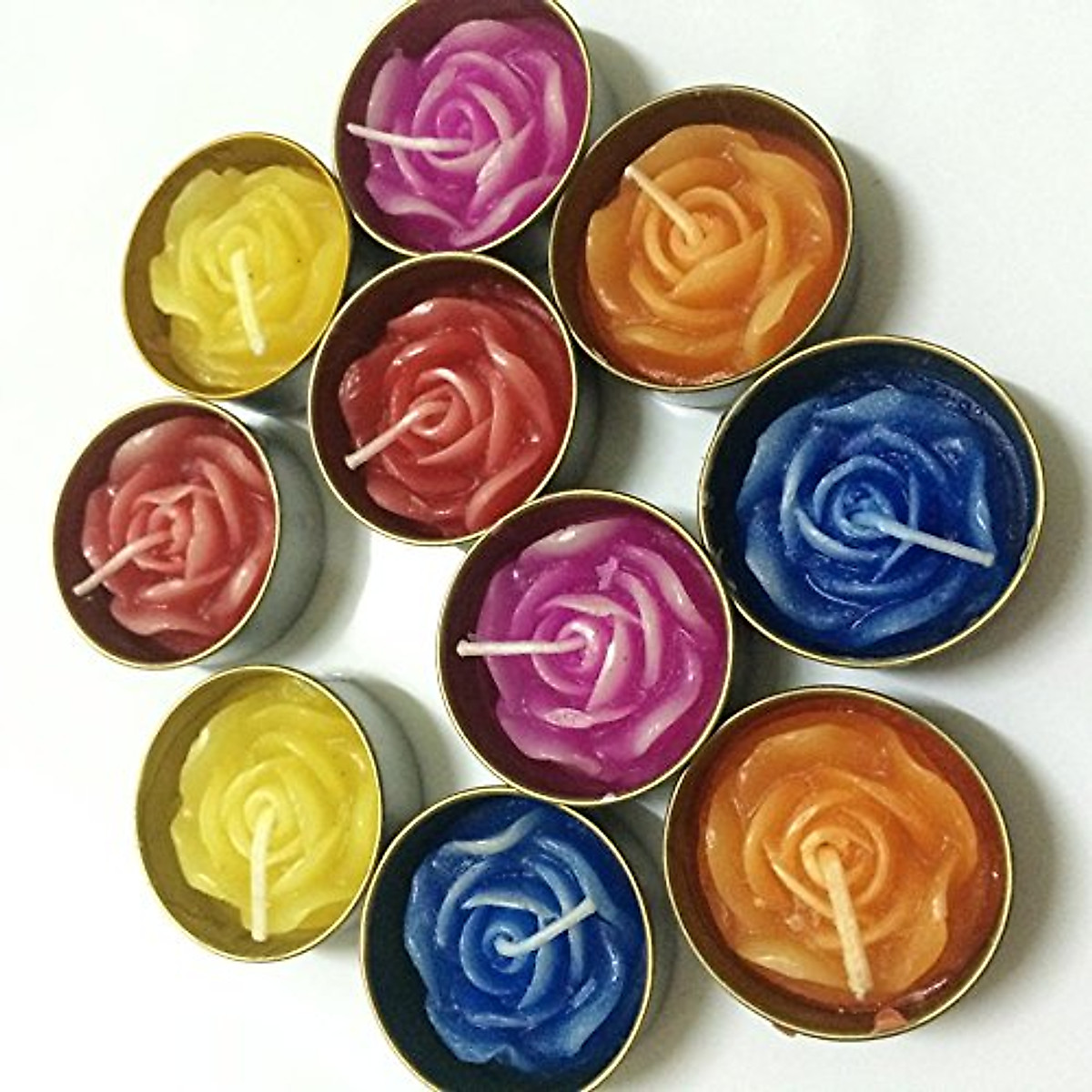 10 Pcs Set Mini Thai Aroma Candle Floating Flower Rose Small Spa Handcraft Craved Home Garden Interia Decor