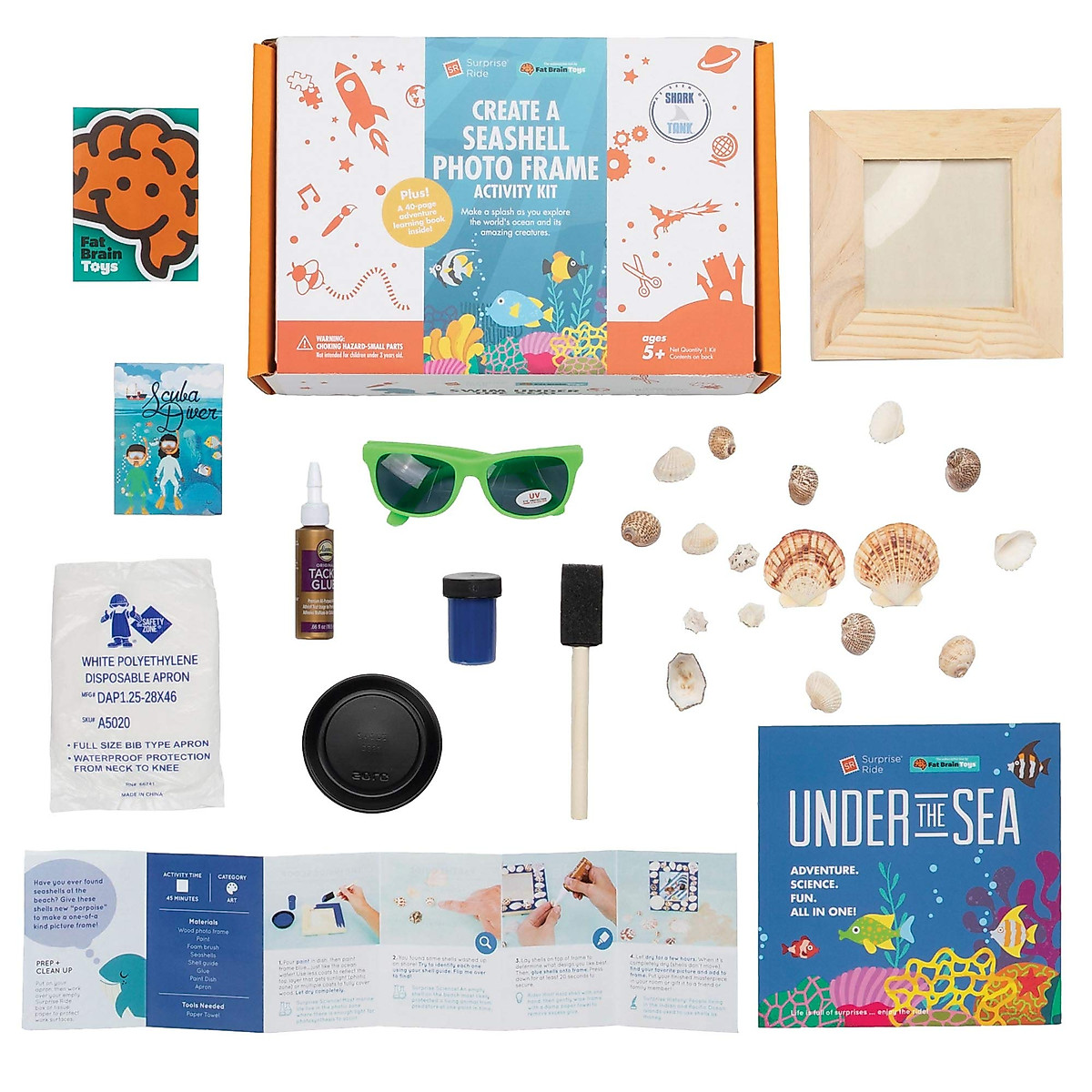 Fat Brain Toys Surprise Ride - Create a Seashell Photo Frame - Activity Kit, Ages 5+