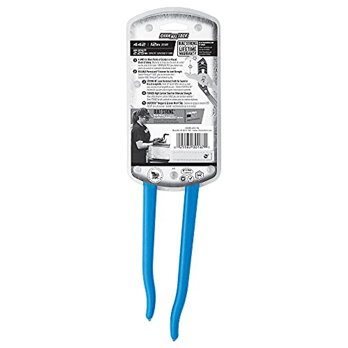 Channellock 442 Tongue and Groove Pliers, 12 In, Black, Blue, Silver