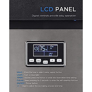 Northair Commercial Ice Maker, Built-In Stainless Steel Ice Machine, 100LBS/24H, Free-Standing Design for Party Gathering, Restaurant, Bar, Coffee Shop (100LB-Pro)