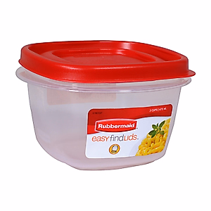 Rubbermaid 2 Cup Easy Find Red Lid Container