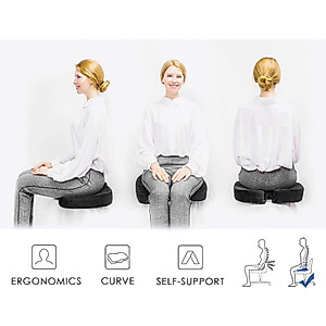 CYLEN Home Office Seat Cushion - Comfort Memory Foam Chair Cushion with Cooling Seat Cushion for Car and Wheel Chair - Washable & Breathable Cover (Brown)