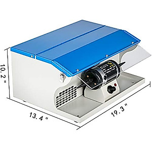 VEVOR Polishing Buffing Machine 200W Jewelry Buffing Machine 110V Jewelry Polishing Tool Dust Collector with Light Table Top Jewelry Buffer Polisher