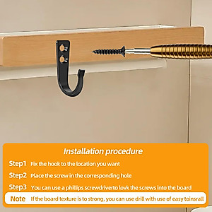 WODEGIFT 12Pcs Wall Hook, Wall Hooks for Hanging, Heavy Duty Metal Coat Hooks, Hooks for Hanging Heavy Duty, Backpack Hooks for Wall,Suitable for Hanging Coats, Towel, Backpack, Hat,Coffee Mug (Black)