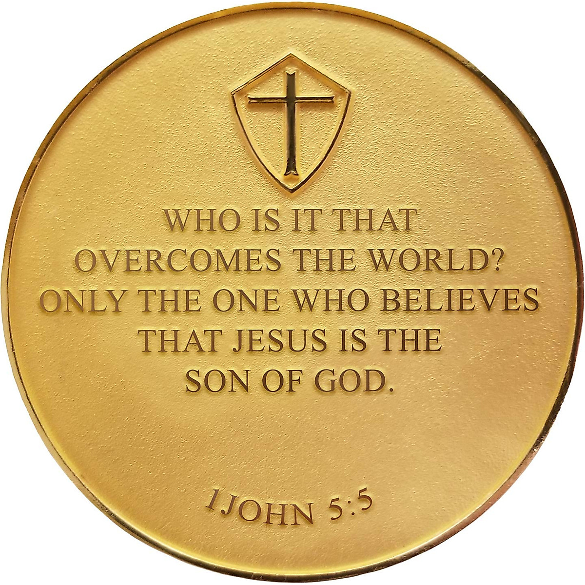 Collectible Christian Coin, for Men and Boys “I Can Do All Things” Philippians 4:13, Overcomers, Steadfast, Restored, Firm, Strong Sentiment. 2" Gold Plated Challenge Coin. Overcoming The World