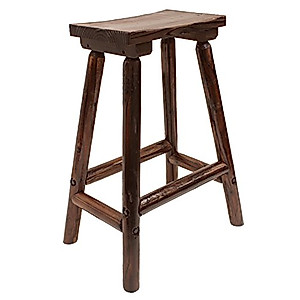 Char Log Saddle Stool, 28-Inch