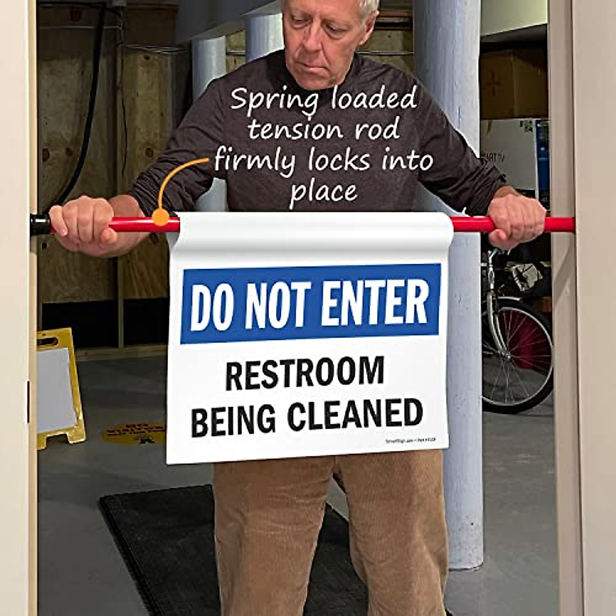 SmartSign "Do Not Enter Restroom Being Cleaned" Hanging Doorway ...