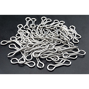 HTHYLURE Fishing Sinker Eyes Eyelets Figure 8 Snap 100pcs/set for Lead Weights Molds Tackle Accessories Long Sinker Eyes-Eyelets Stainless Steel DIY Fishing Lures Eyelets Loops Eyelets Swivels Clip