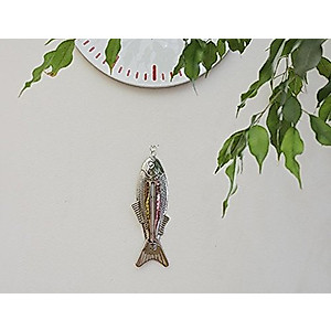 Kikkerland Hanging Fish Thermometer Chrome Plated Stainless Steel Farenheit/Celsius Indoor Outdoor