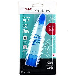 Tombow MONO Aqua Liquid Glue, Permanent Bond, 50 ml, Clear, Carded (62181)