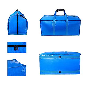 BEISUOSI Moving & Storage Bags - Heavy Duty Extra Large with zipper, Clothes Storage, Blue Space Saver bag 3psc