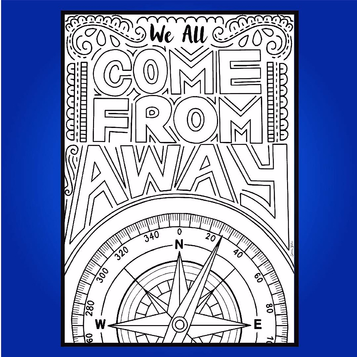 Coloring Broadway - Come from Away Inspired Coloring Pages (Set of 4) “Me & The Sky” Collection, Broadway Musical Merchandise, Ideal Gift for a Broadway Theater Lover