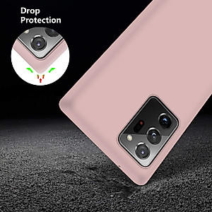 E Segoi Samsung Galaxy Note 20 Ultra Case, Liquid Silicone Gel Rubber Shockproof Case Soft Microfiber Cloth Lining Cushion Compatible with Samsung Note 20 Ultra 6.9inch (Pink Sand)