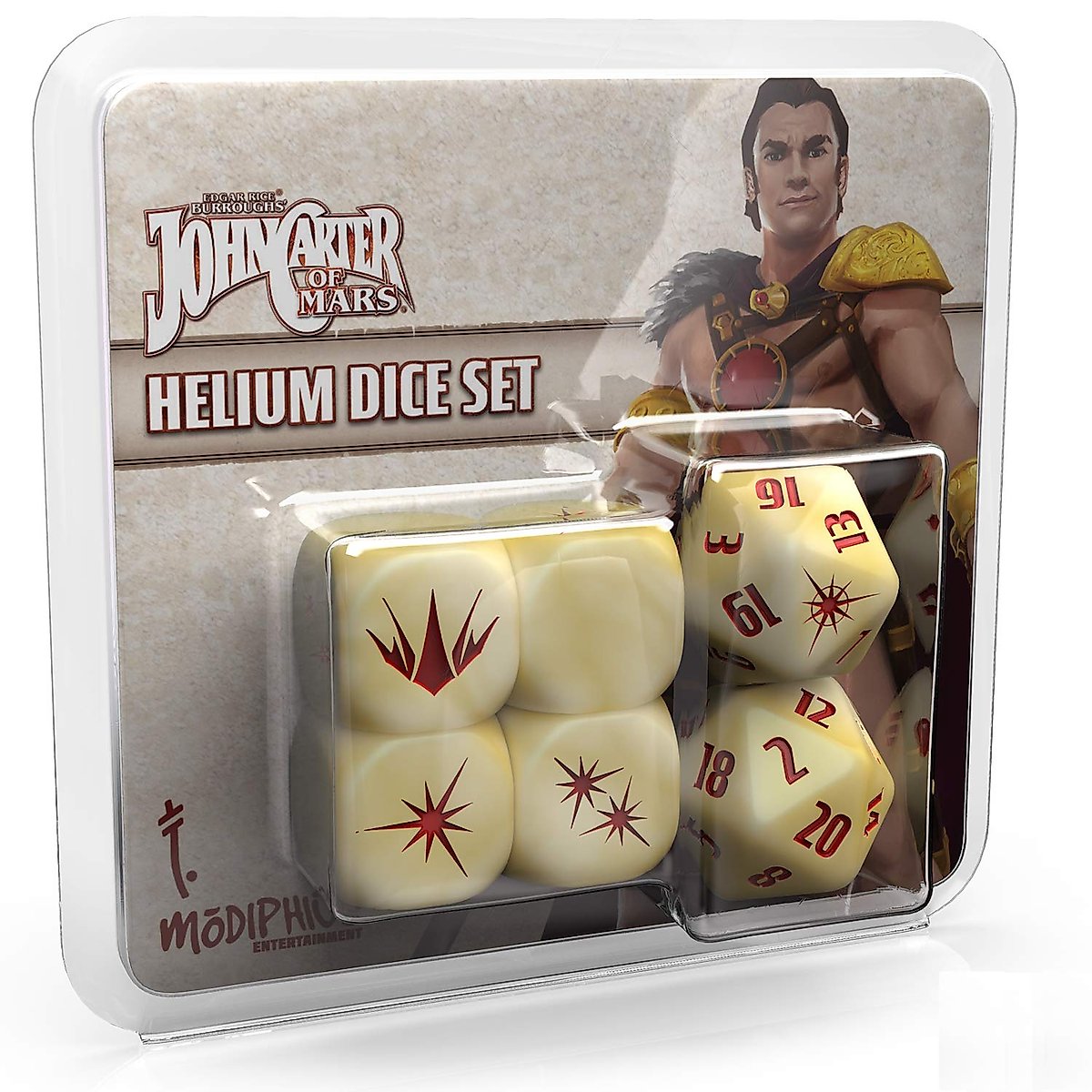 Modiphius John Carter of Mars: Helium Dice Set (Set of 6 Custom Dice)