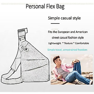 Personal Flex Bag,Anti-thief Slim Sling Bag Personal Pocket Bag,Multipurpose Crossbody Backpack for Outdoor Travel (Black Right Hand)
