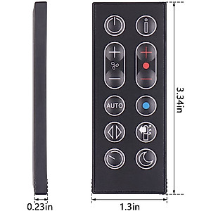 Qzanyee Life Remote Control for Dyson HP04 Pure Hot + Cool Purifying Heater Fan, Replacement Remote for Dyson Part No. 969897-02 / Part No. 969897-03 (Black with Magnetic)