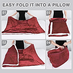 Catalonia Sherpa Wearable Blanket with Sleeves Arms, Super Soft Snuggly Body Blanket for Adult Women and Men, Portable, Gift for Her