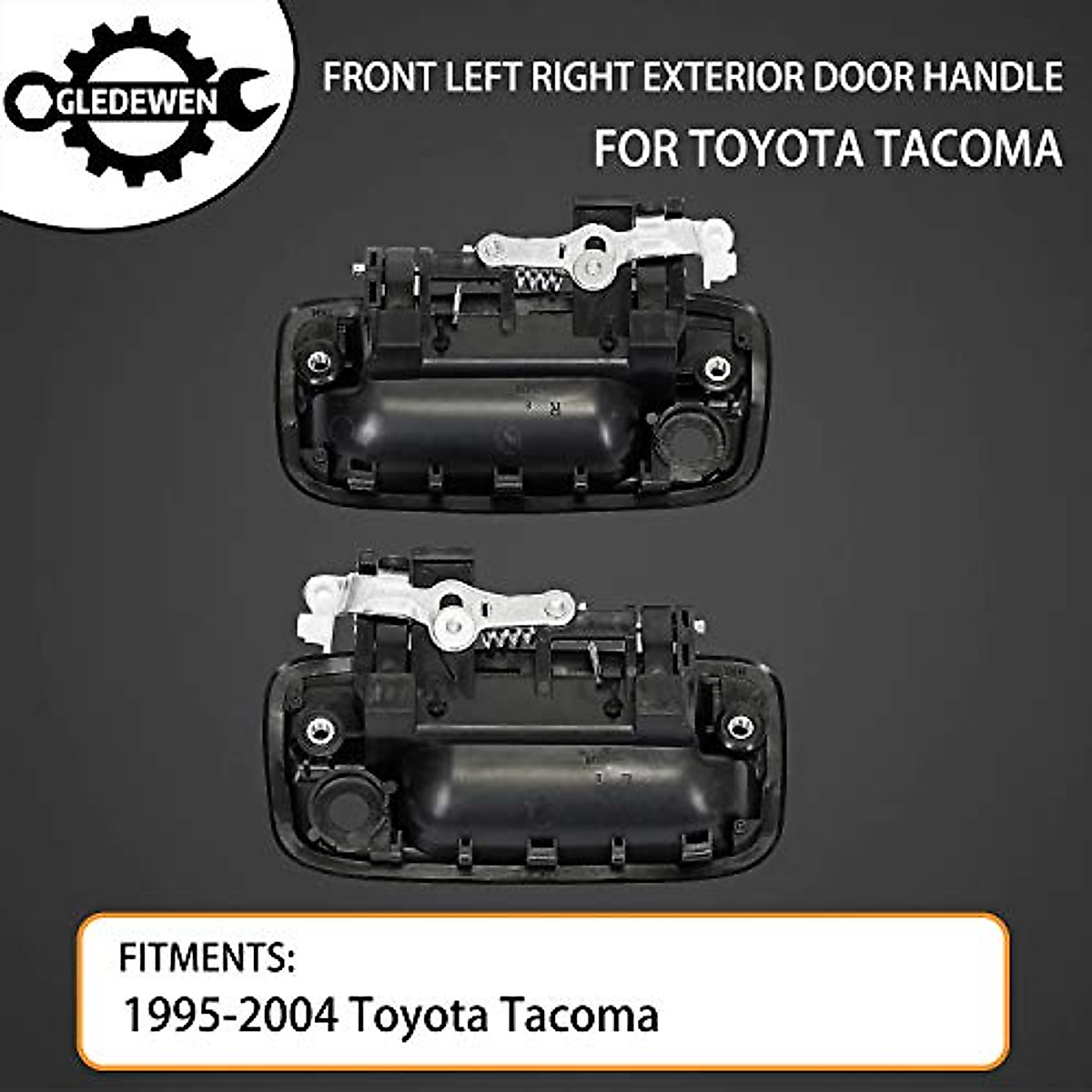 Gledewen Exterior Door Handle Front Left & Right Pair with Key Hole | Replacement for 1995-2004 Toyota Tacoma | Replaces# 69220-35020, 69210-35020