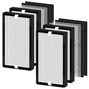 4 Packs IAF-H-100C Replacment Filter C Compatible with Idylis IAP-10-200, IAP-10-280 Air Cleaner Purifier with 4 Extra Activated Carbon Pre-Filters