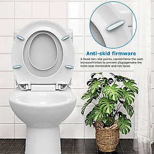 Round Toilet Seat with Built in Potty Training Seat, Potty Training Toilet Seat for Toddlers, Magnetic Kids Seat and Cover, Slow Close and Never Loosen, Fits both Adult and Child, White Round