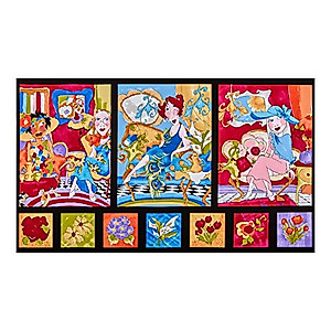 Loralie Designs Sitting Pretty 24in Portrait Panel Multi Quilt Fabric