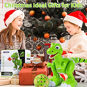 TUUYOOWK Remote Control Dinosaur Toys for Kids 3-5 5-7, Realistic RC Electronic Dinosaur Toy with Water Mist Spray, Rotating, Singing and Dancing, Foraging Mode for Boys Girls