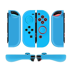 TNP Joycon Case for Nintendo Switch - Silicone Joy Con Case for Nintendo Switch & Switch Oled - Protective Switch Controller Case Cover with Thumb Grip Caps for Nintendo Switch Joycon (Black)