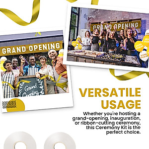 Nashira Ribbon Cutting Ceremony Kit, 25" Giant Scissors with Red Satin Ribbon, Grand Opening Banner & Balloons - Heavy Duty Metal Scissors for Special Events, Inaugurations & Ceremonies