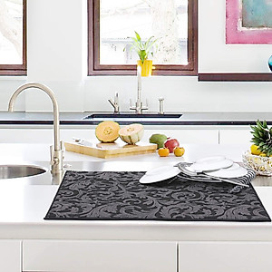 STARHOO Dish Drying Mat for Kitchen Counter Large Size 15 x 20 Inch Absorbent Dish Drying Pad Machine Washable 3 Pack