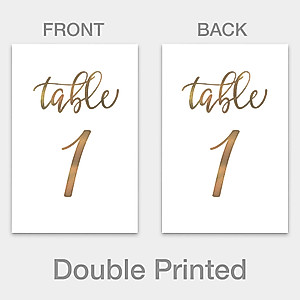 Merry Expressions Gold Wedding Table Numbers 1-30, Wedding Decorations for Reception - 4x6 inch Double Sided