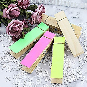 6 Inch, Giant Clothespins, Jumbo Wood Clips for DIY Craft, Bathroom or Laundry Room Decoration, 2 PCS