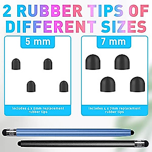 Stylus Pens for Touch Screens,4 Pack Touchscreen Pen 2 in 1 Rubber Stylus Touch Pen for Tablets, iPad Mini, iPad Pro, iPad Air, Smartphones, Samsung Galaxy